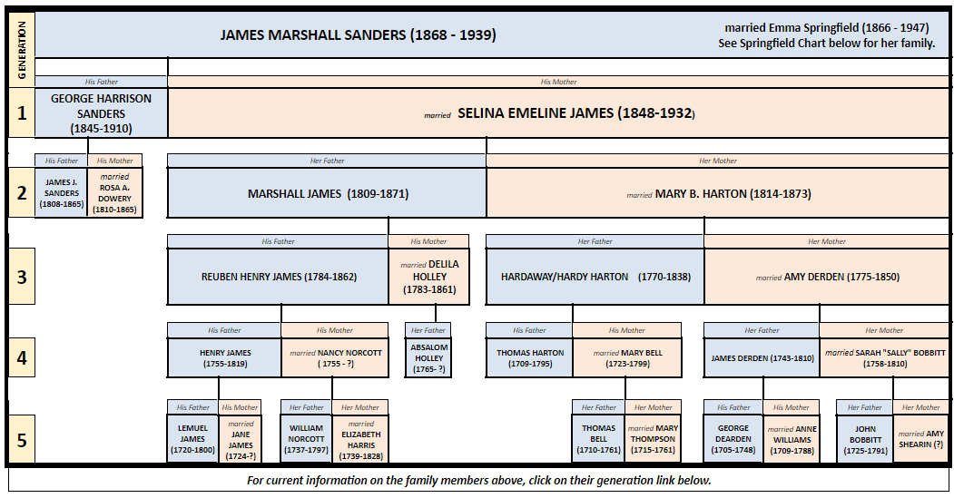 Sanders/Springfield Genealogical Charts | Legacy Keepers